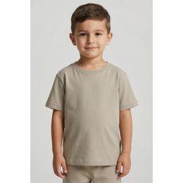 name it Jungen T-Shirt "NMMVOBBO SS NREG TOP NOOS", beige, Gr. 104, unifarben, Jersey, Obermaterial: 100% Baumwolle, Shirts