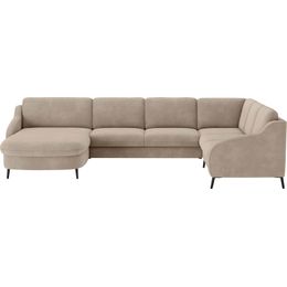 Sit & More Wohnlandschaft SIT & MORE "Soul U-Form", beige, B:356cm H:90cm T:227cm, 100% Polyester, Sofas, Wohnlandschaft, wahlweise mit Bettfunktion und Bettkasten oder Schubkasten