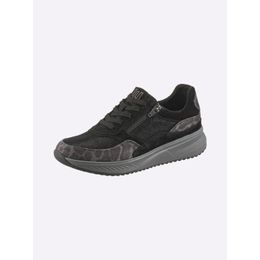 Waldl&auml;ufer Waldl&auml;ufer Damen Sneaker mit Details in Tierfell-Optik, schwarz, Gr&ouml;&szlig;e 7,5