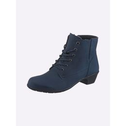 airsoft modern+ Damen Stiefelette w&auml;rmend gef&uuml;ttert, f&uuml;r kr&auml;ftige F&uuml;&szlig;e, dunkelblau, Gr&ouml;&szlig;e 42