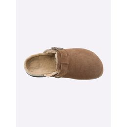 MUBB Herren Pantoffel mit Lammfell gef&uuml;ttert, camel, Gr&ouml;&szlig;e 40