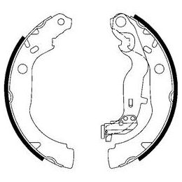 ATE Bremsbackensatz 03.0137-0507.2 hinten rechts links mit Hebel f&uuml;r RENAULT DACIA 440607493R 440605238R