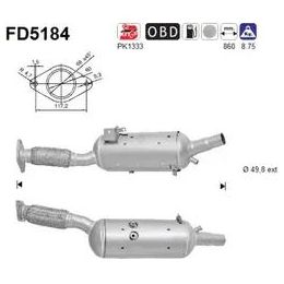 AS Ru&szlig;-/Partikelfilter, AbgASanlage FD5184 f&uuml;r RENAULT OPEL 4424274 200100413R 93450039