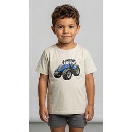 Blue Seven Jungen T-Shirtkiesel, Gr. 128, bedruckt, unifarben, Single Jersey, Obermaterial: 100% Baumwolle, Shirts, Basic-Passform, mit