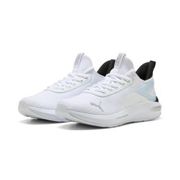Slip-On Sneaker Puma "SOFTRIDE ENZO 5 HYPE", Damen, Gr. 44,5, Puma wei&szlig;, Puma silber, Puma schwarz, Textil, Schuhe, leicht profilierte Gummi-Laufsohle, nicht herausnehmbare Innensohle