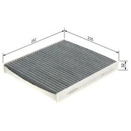 Bosch Filter, Innenraumluft 1 987 432 543 1x f&uuml;r SKODA VW SEAT CUPRA AUDI FORD MAN 2571990 65619100002 5Q0819653