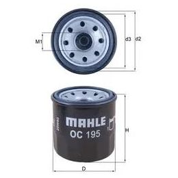 Mahle KNECHT &Ouml;lfilter OC 195 &Oslash;65,2mm 65,2mm f&uuml;r MITSUBISHI RENAULT HYUNDAI KAWASAKI KIA MAZDA FORD SUBARU ISUZU NISSAN 7700112686 420335500 022214300