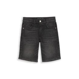 Tom Tailor M&auml;dchen Jeansshortsused schwarz stone grau denim, Gr. 134, unifarben, Denim/Jeans, Obermaterial: 99% Baumwolle, 1% Elasthan. Futter: 100%