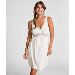 Hunkem&ouml;ller HUNKEM&Ouml;LLER Damen Pyjama "Nora Lace Slip Dress", Gr. S, wei&szlig;, 95% Viskose, 5% Elasthan, Homewear-Sets