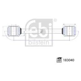 febi bilstein Stange/Strebe, Stabilisator 183040 hinten rechts links &Oslash;1mm 1mm f&uuml;r MERCEDES-BENZ FREIGHTLINER A9073204101 9073204101