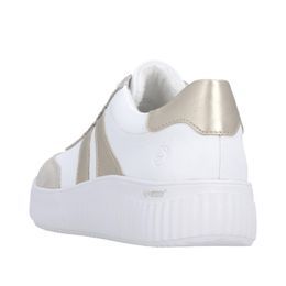 Remonte Damen Sneaker, Gr. 38wei&szlig;, goldfarben, Leder, Lederimitat, Veloursleder, Schuhe, Schn&uuml;rschuh, Halbschuh, Freizeitschuh mit Lite ́ n