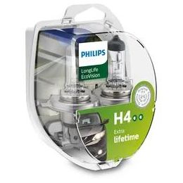 Philips H4 LongLife EcoVision (2 Stk.) 12342LLECOS2 Gl&uuml;hlampe, Fernscheinwerfer,Gl&uuml;hlampe, Hauptscheinwerfer,Gl&uuml;hlampe, Nebelscheinwerfer,Gl&uuml;hlampe 12