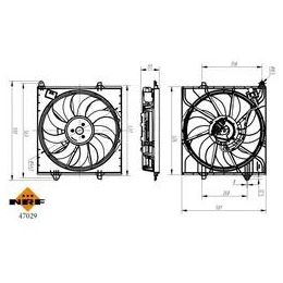 NRF L&uuml;fter, Motork&uuml;hlung 47029 12V 402mm f&uuml;r BMW 64548370993 8380780 64506908031
