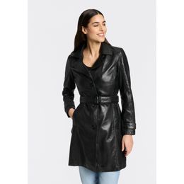 Mauritius Damen Trenchcoat "MWLeoniz", schwarz, Gr. S, unifarben, Obermaterial: 100% Schafsleder. Futter: 100% Polyester. &Auml;rmelfutter: 100%