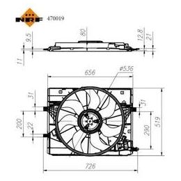 NRF L&uuml;fter, Motork&uuml;hlung 470019 12V f&uuml;r MERCEDES-BENZ 0999060612 A0999060612