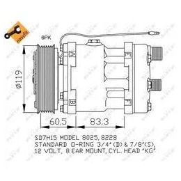 NRF Kompressor, Klimaanlage EASY FIT 32768 Universal 12V