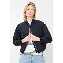 Fuchs & Schmitt FUCHS SCHMITT Damen Blousonmarine, Gr. 38, unifarben, Web, Obermaterial: 100% Polyester, Jacken, Stehkragen, Regular Fit, R&uuml;ckenfalten