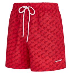 Reebok Herren Badeshorts "Sergio", rot, Gr. S, Microfaser, Obermaterial: 100% Polyester, Badehosen, mit seitlichen Taschen