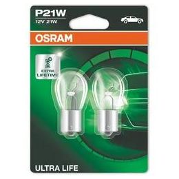 Osram ULTRA LIFE P21W Doppelblister 7506ULT-2BL Gl&uuml;hlampe, Brems-/Schlusslicht,Gl&uuml;hlampe, R&uuml;ckfahrleuchte,Gl&uuml;hlampe, Hauptscheinwerfer,Gl&uuml;hlampe, Kenn