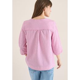 Cecil Damen Hemdblusebeetroot pink, Gr. XS, Blusen, 3/4-Arm-Bluse in Seersucker Qualit&auml;t und Streifen-Optik