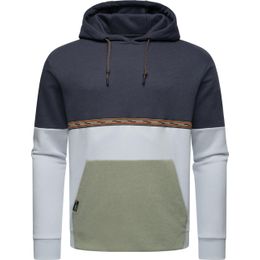 Hoodie Ragwear "Blocky Hoody", Herren, Gr. XXXL (58), blau (navy), Sweatware, Obermaterial: 70% Baumwolle, 30% Polyester, Basic, l&auml;ssig geschnitten h&uuml;ftbedeckend, hoch geschlossener Ausschnitt, &Auml;rmel ohne &Auml;rmelschlitz B&uuml;ndchen, Sweatshirts Hoodie, Sportlicher Herren Kapuzenpullover mit Blockstreifen
