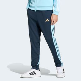 M&auml;dchen Sporthose "HOUSE OF TIRO COLORS OF, HOHER BUND, WEITES BEIN"night navy, icey blau, hazy beige,, Gr. 176, adidas Sportswear, Obermaterial: