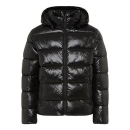 Calvin Klein Herren Steppjacke, schwarz, Gr. L, gl&auml;nzend, unifarben, Web, Obermaterial: 100% Polyamid, Jacken, Kapuze, Regular Fit, gl&auml;nzendes