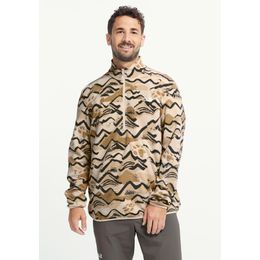 Jack Wolfskin Herren Fleecepullover "PAW ERA 100 PRINT HZ M", beige, Gr. XXL, Obermaterial: 100% Polyester, Sweatshirts, mit halbem Rei&szlig;verschluss,