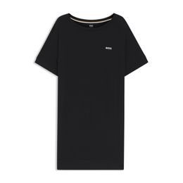 BOSS Damen Nachthemd "Element_Nightie", Gr. S, schwarz, Jersey, Obermaterial: 95% Viskose, 5% Elasthan, Kleider, aus Stretch-Jersey mit Logo-Print
