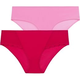 Hipster Dorina "Jana", Damen, Gr. XL, pink, pink, Microfaser, Obermaterial: 85% Polyamid, 15% Elasthan, k&ouml;rpernah, Unterhosen, elastisch, Spitze, feminin