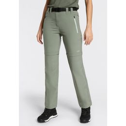 CMP Damen Zip-off-Hose "WOMAN ZIP OFF PANT"avocado, Gr. 50, Web, Obermaterial: 89% Polyester, 11% Elasthan, Hosen, mit Rei&szlig;verschlusstaschen,