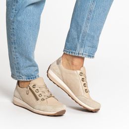 Ara Damen Keilsneaker "OSAKA", Gr. 7, beige, Glattleder, Veloursleder, Schuhe, Freizeitschuh, Halbschuh, Schn&uuml;rer in Komfortweite H (= sehr weit)