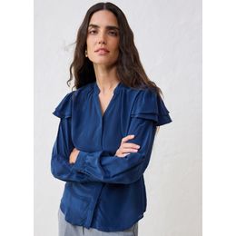 bonprix Bluse mit Seidenanteil, blau, Gr.44, attraktive Bluse mit Seidenanteil f&uuml;r jeden Anlass, aus Seide
