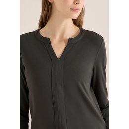 Cecil Damen Langarmshirtraw khaki, Gr. XXL, unifarben, Web, 48% Baumwolle, 48% Modal, 4% Elasthan, Shirts, aus Baumwolle mit Stretchante
