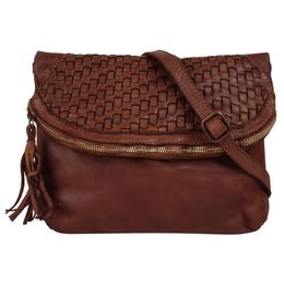 Umh&auml;ngetasche Samantha Look, Gr. B/H/T: 32cm x 25cm x 4cm onesize, braun (cognac), Leder, Taschen Umh&auml;ngetasche, echt Leder, Made in Italy