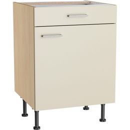 Unterschrank KOCHSTATION "KS-Lucy", stain, eiche hell, B:60cm H:87cm T:58,1cm, Schr&auml;nke, Unterschrank, Breite 60 cm, h&ouml;henverstellbare F&uuml;&szlig;e, Soft-Close
