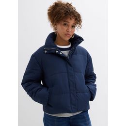 bonprix Steppjacke mit Stehkragen, blau, Gr.42, Wattierte Steppjacke mit Stehkragen