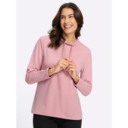 WITT Damen Sweatshirt mit halsfernem Stehkragen, hortensie, Gr&ouml;&szlig;e 36