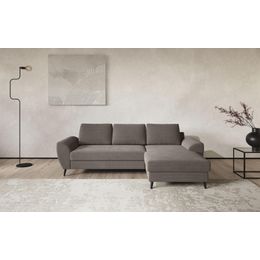 Ecksofa COTTA "Terra L-Form, Breite 255 cm", taupe, B:255cm H:83cm T:154cm, 96% POLYESTER (PES) 4% POLYAMID(PA), Sofas, Ecksofa, wahlweise mit Bettfunktion