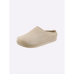 WITT Damen Pantoffel mit Bord&uuml;re, beige, Gr&ouml;&szlig;e 38