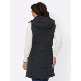 Casual Looks Damen Longweste, schwarz, Gr. 38, unifarben, 100% Polyester, Wattierung:100% Polyester, Westen