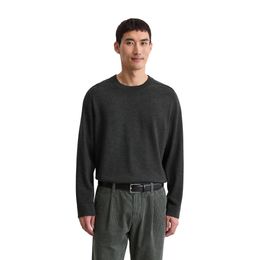 Marc O'Polo Rundhalspullover MARC O'POLO "aus weicher Merinowolle", Herren, Gr. L, dunkelgrau melange, Obermaterial: 100% Schurwolle, unifarben, Rundhals, Pullover Rundhalspullover