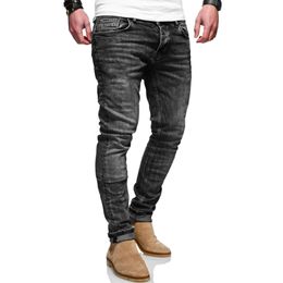 Rello & Reese RELLO & REESE Herren Slim-fit-Jeans, schwarz, Gr. 29, 97% Baumwolle, 3% Elasthan, Jeans, mit schmalem Bein