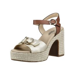 Nero Giardini Damen High-Heel-Sandalette "Nero Giardini Sandalen Leder", Gr. 38, gold, Leder, Schuhe