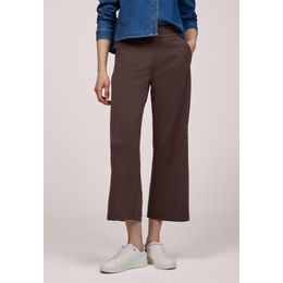 Damen Stoffhosemahogany braun, Gr. 46, STREET ONE STUDIO, unifarben, Stoff, 70% Viskose, 25% Polyester, 5% Elasthan, Hosen, Middle Waist