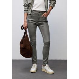 Street One Damen Stoffhose, grau, Gr. 46, unifarben, Stoff, 79% Viskose, 18% Nylon, 3% Elasthan, Hosen