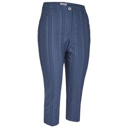 KjBRAND Damen 7/8-Hose "BEA 7/8"mittelblau gestreift, Gr. 48, Web, Obermaterial: 47% Baumwolle, 45% Polyester, 6% Viskose, 2% Elasthan, Hosen,