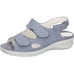 Waldl&auml;ufer WALDL&Auml;UFER Damen Sandale "MERLE", Gr. 4,5jeansblau, silberfarben, Nubukleder, Textil, unifarben mit Farbeinsatz, Basic, Schuhe, Sommerschuh mit