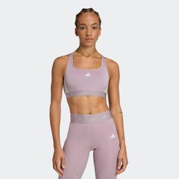 Damen Sport-BH "POWERREACT TRAINING MEDIUM-SUPPORT HYPERGLAM BH", adidas Performance, Gr. L, lila, Obermaterial: 89% Polyester, 11% Elasthan, BHs