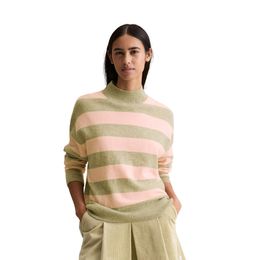 Marc O'Polo Damen Strickpullover "aus softem Schurwolle-Mix", rosa, Gr. S, MARC O'POLO DENIM, gestreift, Obermaterial: 72% Schurwolle, 26% Polyamid, 2% Elasthan,